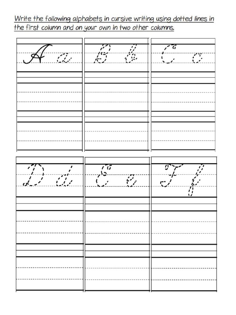 Cursive Writing Year 3 | PDF
