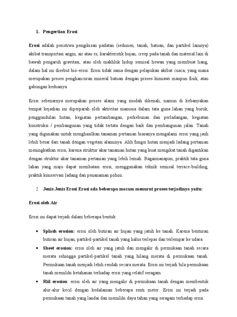 Pengertian Erosi | PDF