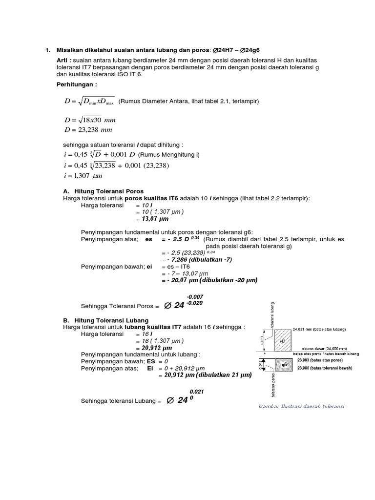 MET Hitung Toleransi H7g6 | PDF