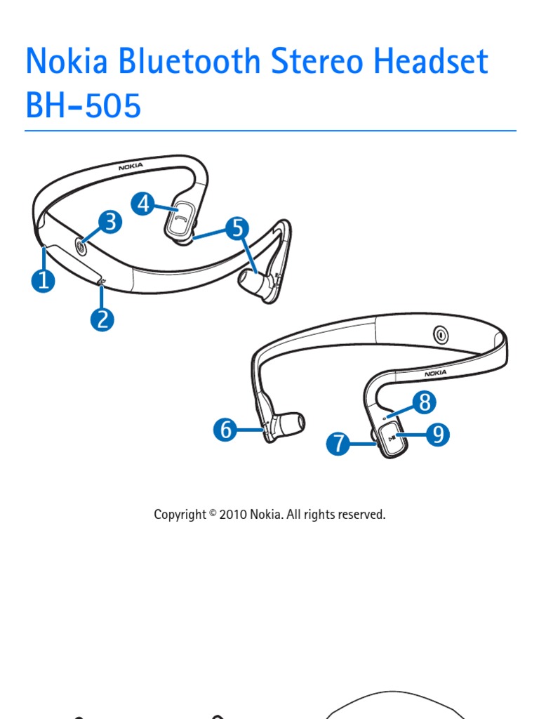 Nokia Bluetooth Headset BH 505 | PDF | Battery Charger | Bluetooth