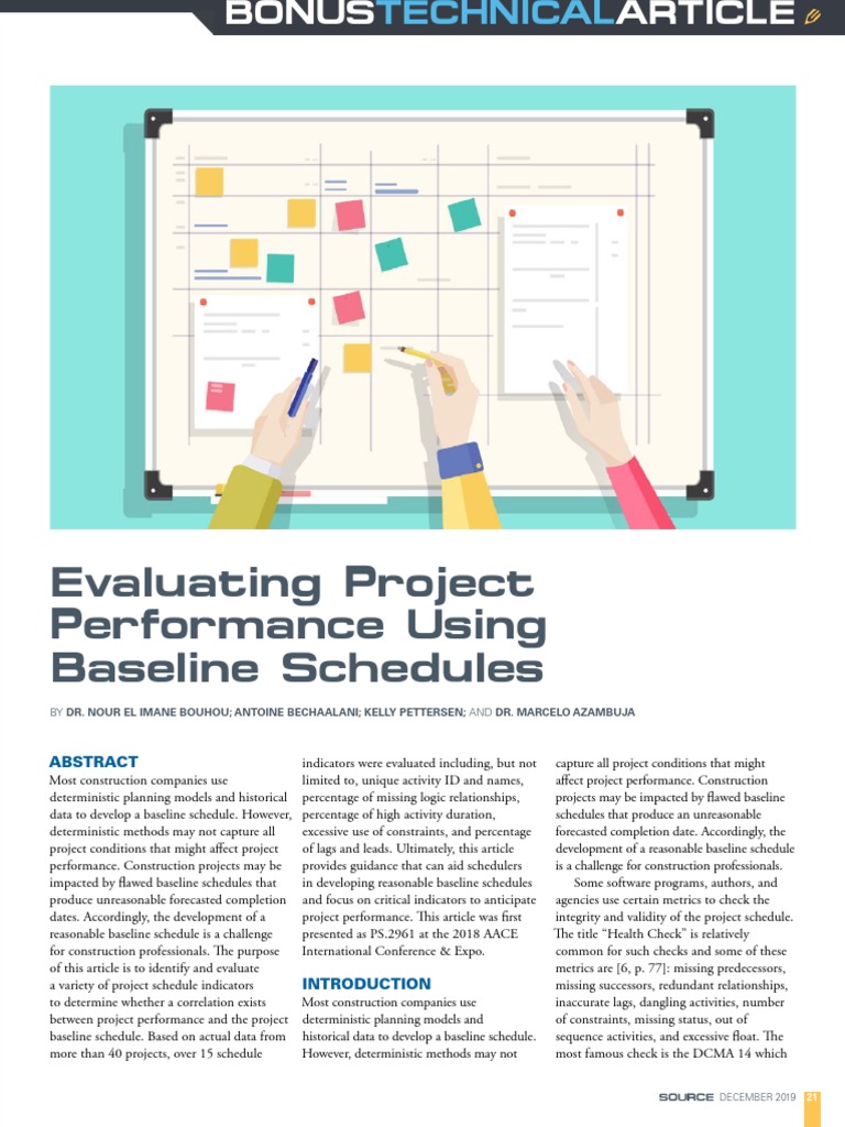 Evaluating Project Performance Using Baseline Schedules | PDF | Correlation And Dependence ...