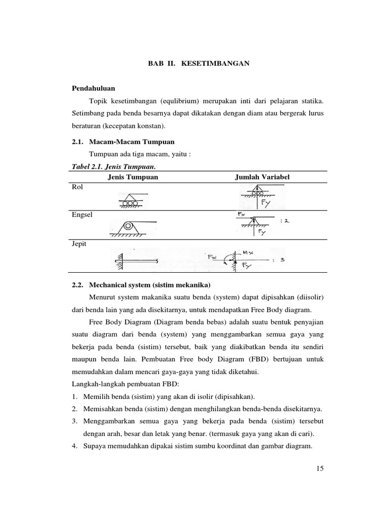Rumus Kesetimbangan Gaya Statika | PDF