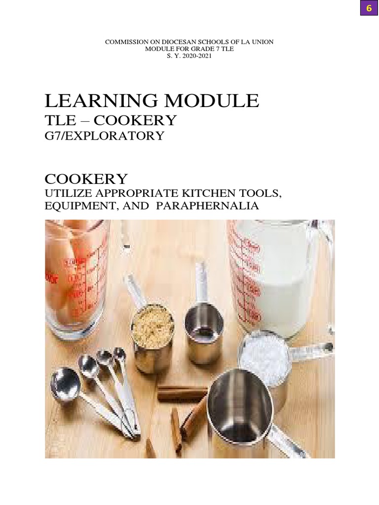 Learning Module: Tle - Cookery | PDF | Teaspoon | Cakes