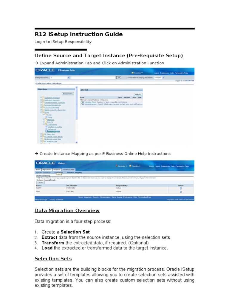 R12 Isetup Instruction Guide: Login To Isetup Responsibility | PDF | Icon (Computing) | Computer ...