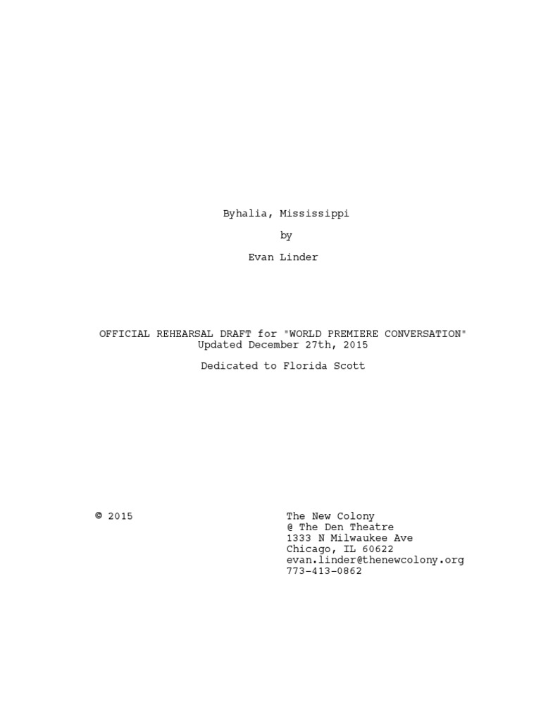 Byhalia Missisippi - Evan Linder | PDF
