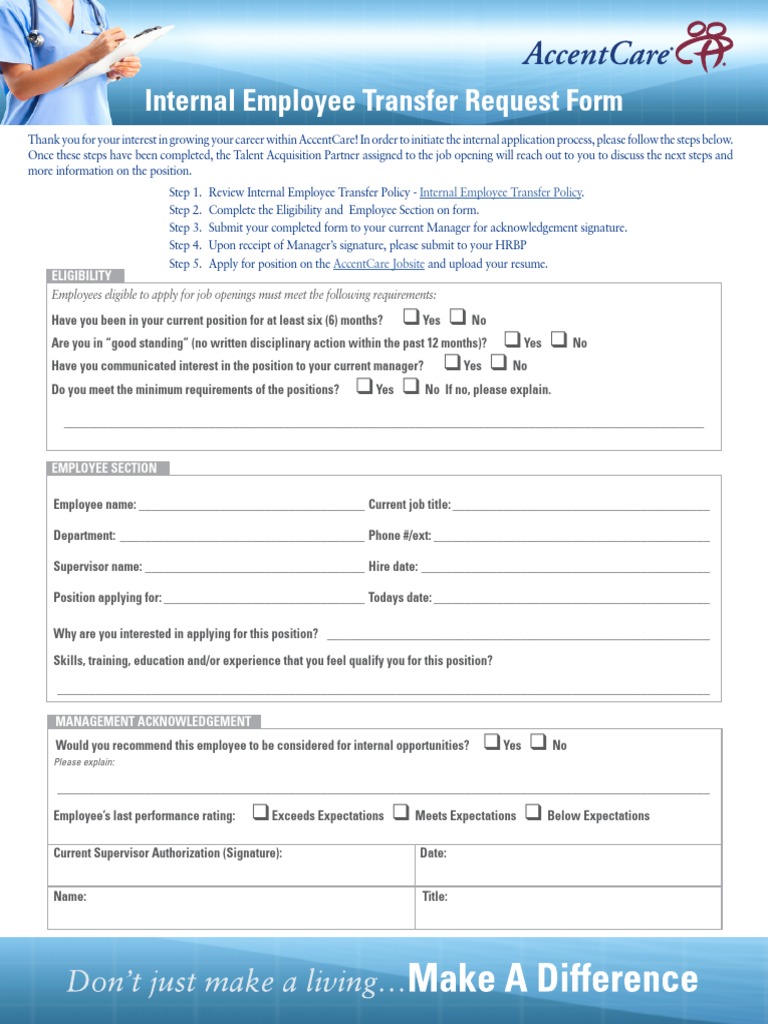 Internal Employee Transfer Request Form: Q Q Q Q Q Q Q Q | PDF ...