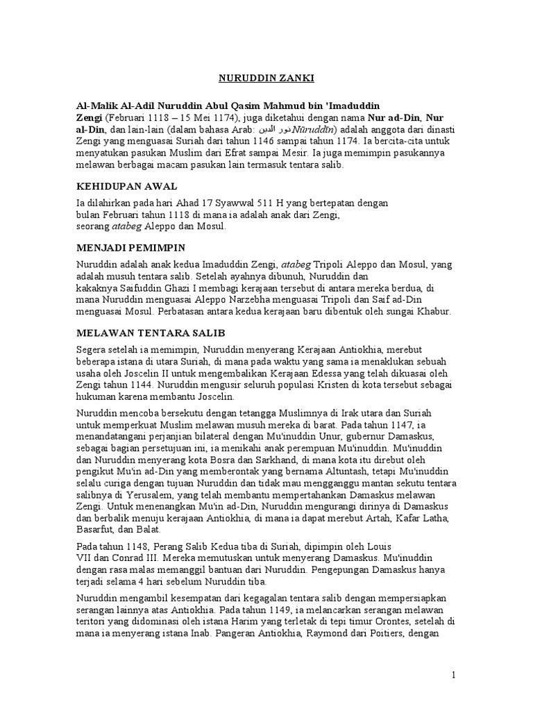 Nuruddin Zanki | PDF | Sejarah | Klasik