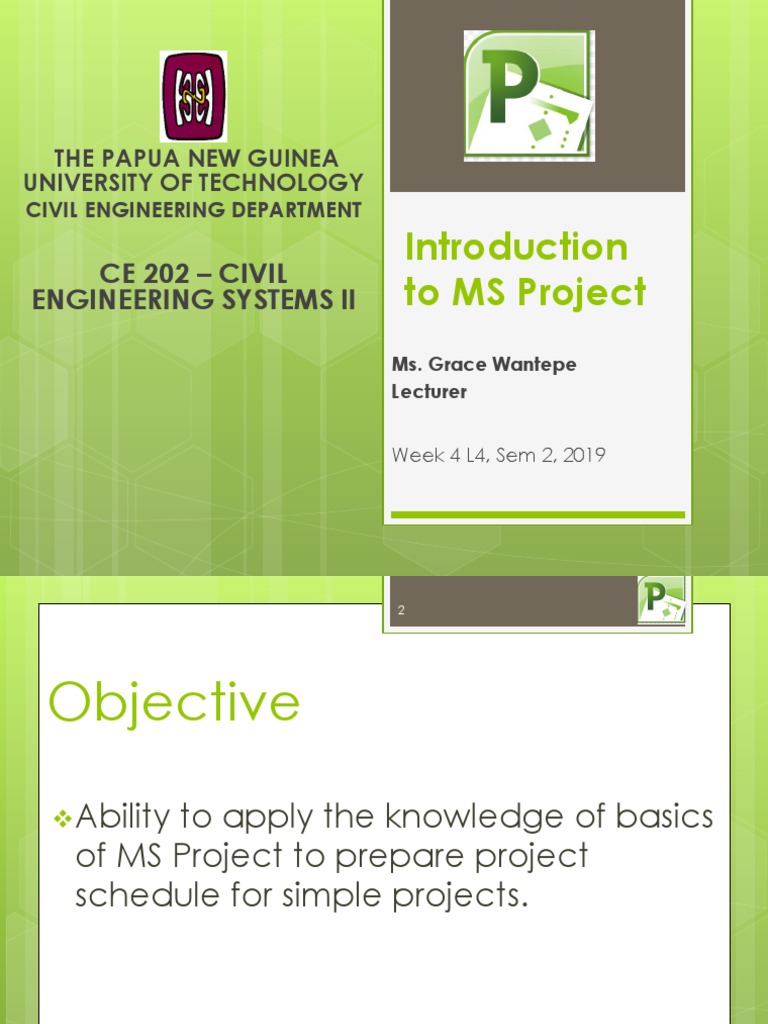 MS Project Basics for Civil Eng. | PDF | Engineering | Project Management