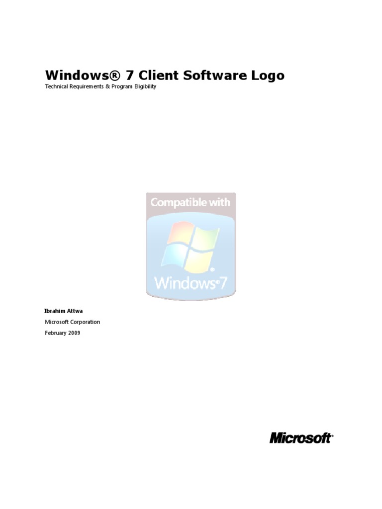 Windows 7 Client Software Logo | PDF | Windows 7 | Microsoft Windows