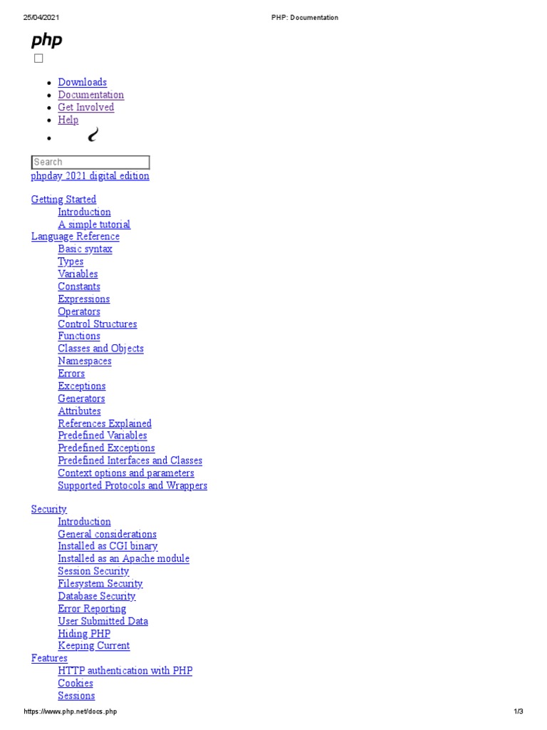 Documentation Get Involved Help: Search | PDF | Php | Software Engineering