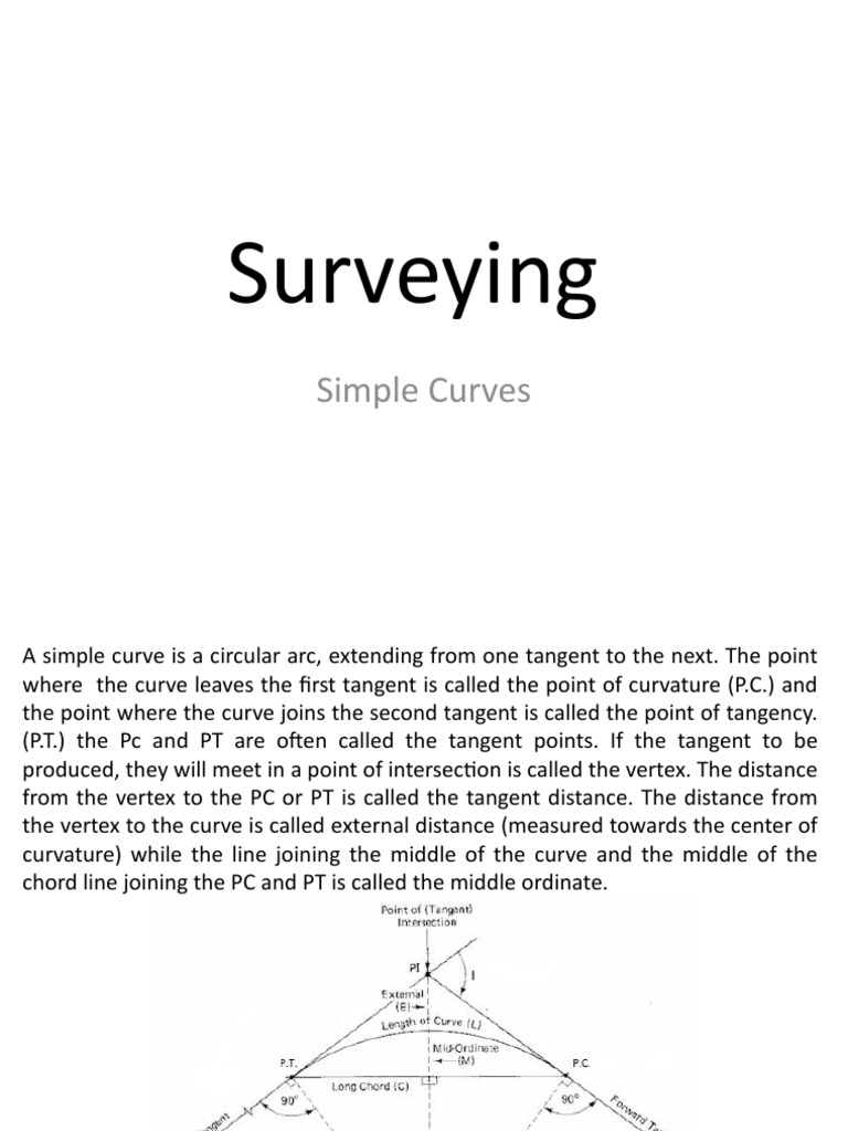 Surveying: Simple Curves | PDF | Angle | Tangent