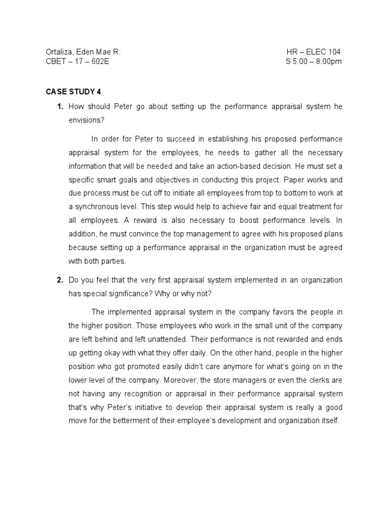 Peter Case Study | PDF | Performance Appraisal | Applied Psychology