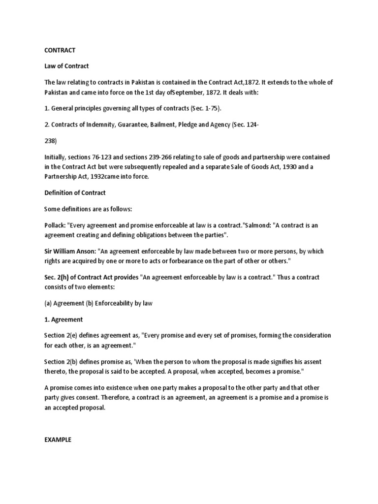 Business Law PDF Notes | PDF | Offer And Acceptance | Consideration