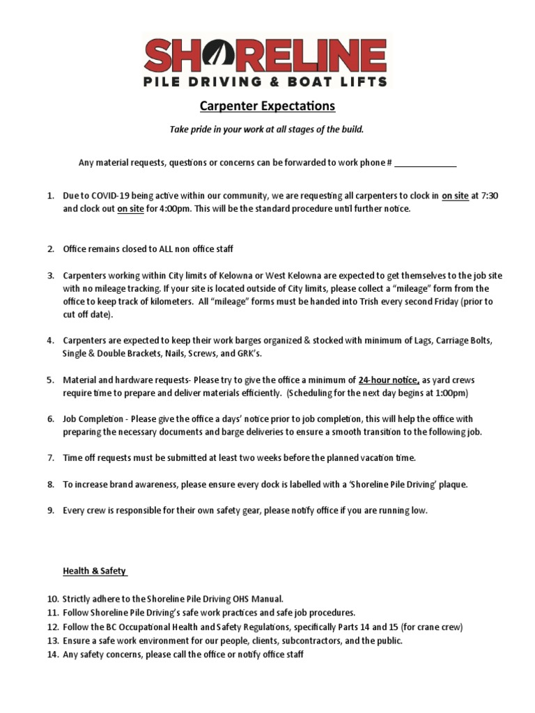 Carpenter Expectations: Take Pride in Your Work at All Stages of The ...