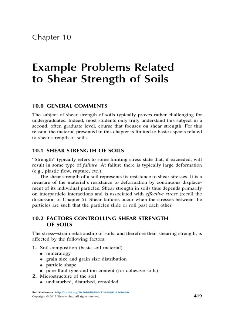 Chapter 10 - Example Problems Related To Shear Strength of - 2017 ...