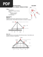 Method of Joints Solved Examples | PDF | Truss | Structural Engineering