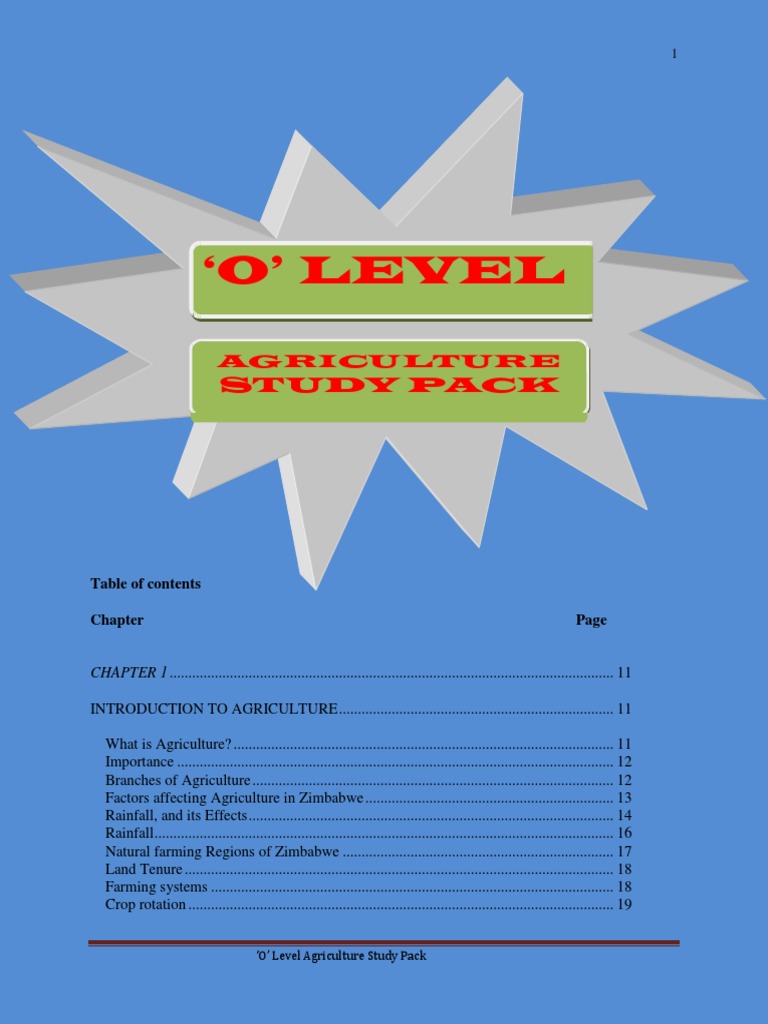 'O' Level Agriculture Study Pack-1 | PDF | Agriculture | Pesticide