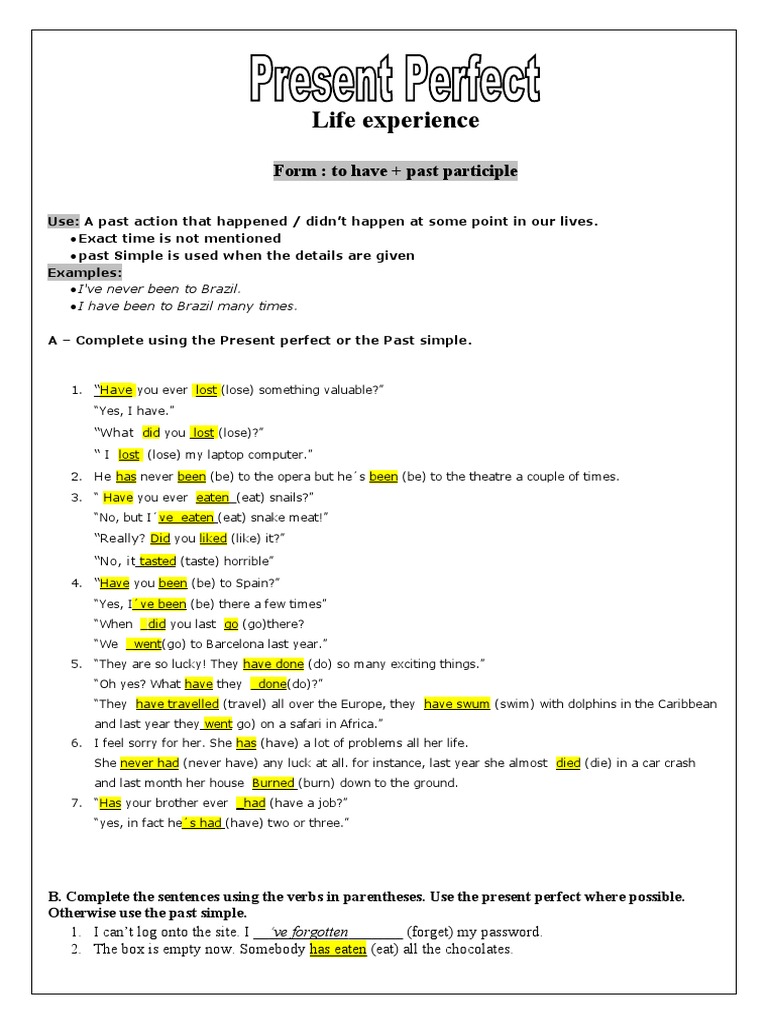 Mastering Present Perfect vs. Past Simple | PDF | Mars | Outer Space