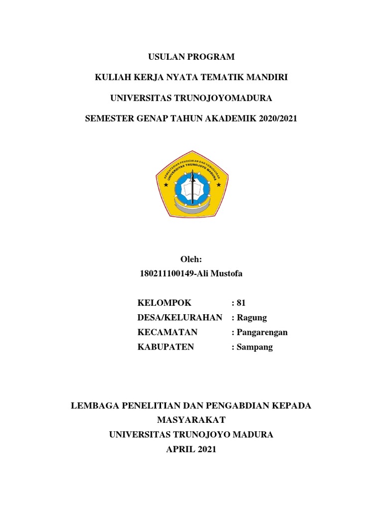Proposal KKN 81-Ali Mustofa | PDF