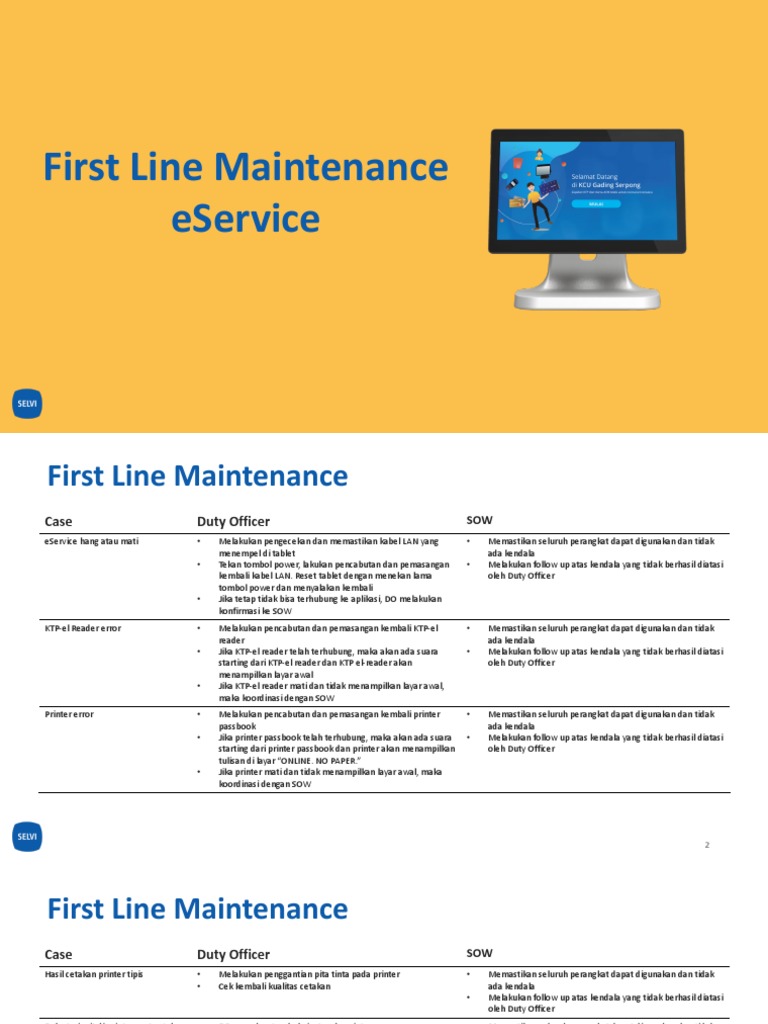 Tugas dan Prosedur First Line Maintenance | PDF