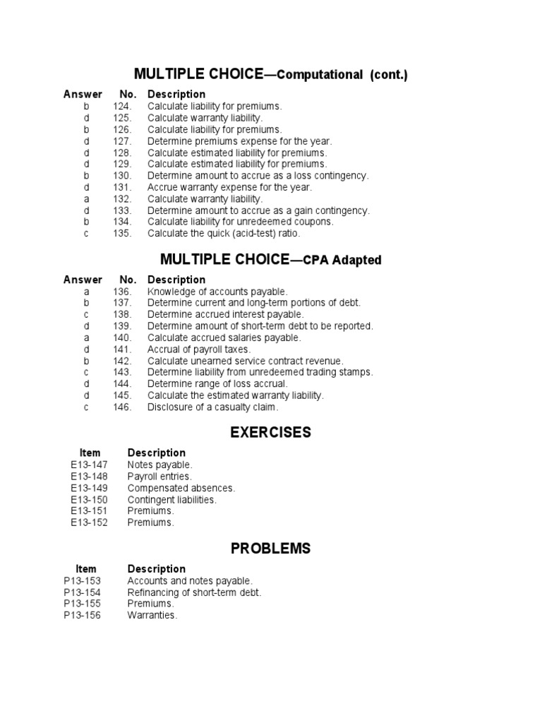 Multiple Choice: - Computational (Cont.) | PDF | Accrual | Balance Sheet