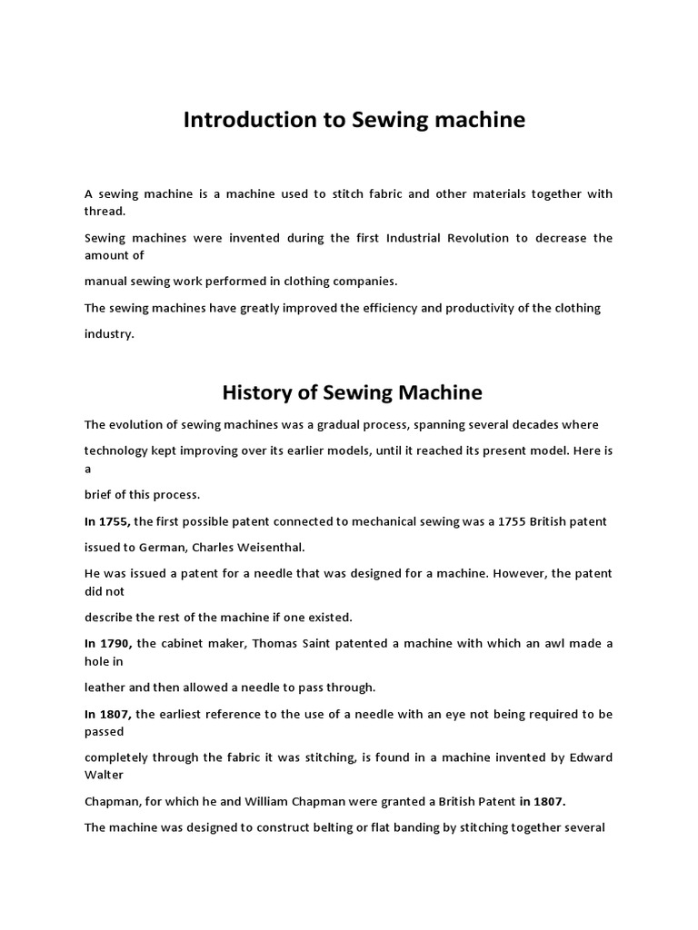 Amir Sewing Introduction | PDF | Sewing Machine | Sewing