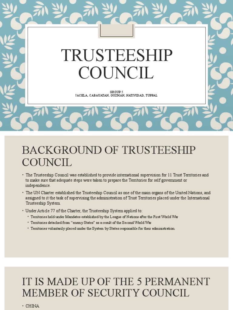 Trusteeship Council | PDF | United Nations General Assembly | United ...