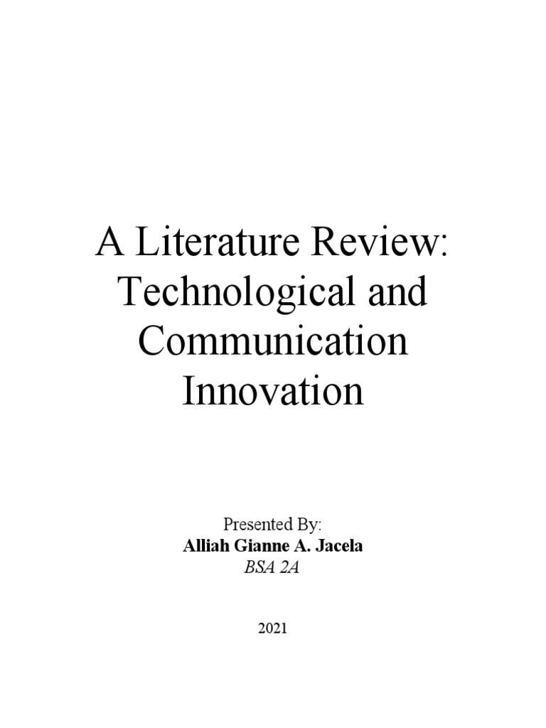 A Literature Review: Technological and Communication Innovation | PDF ...