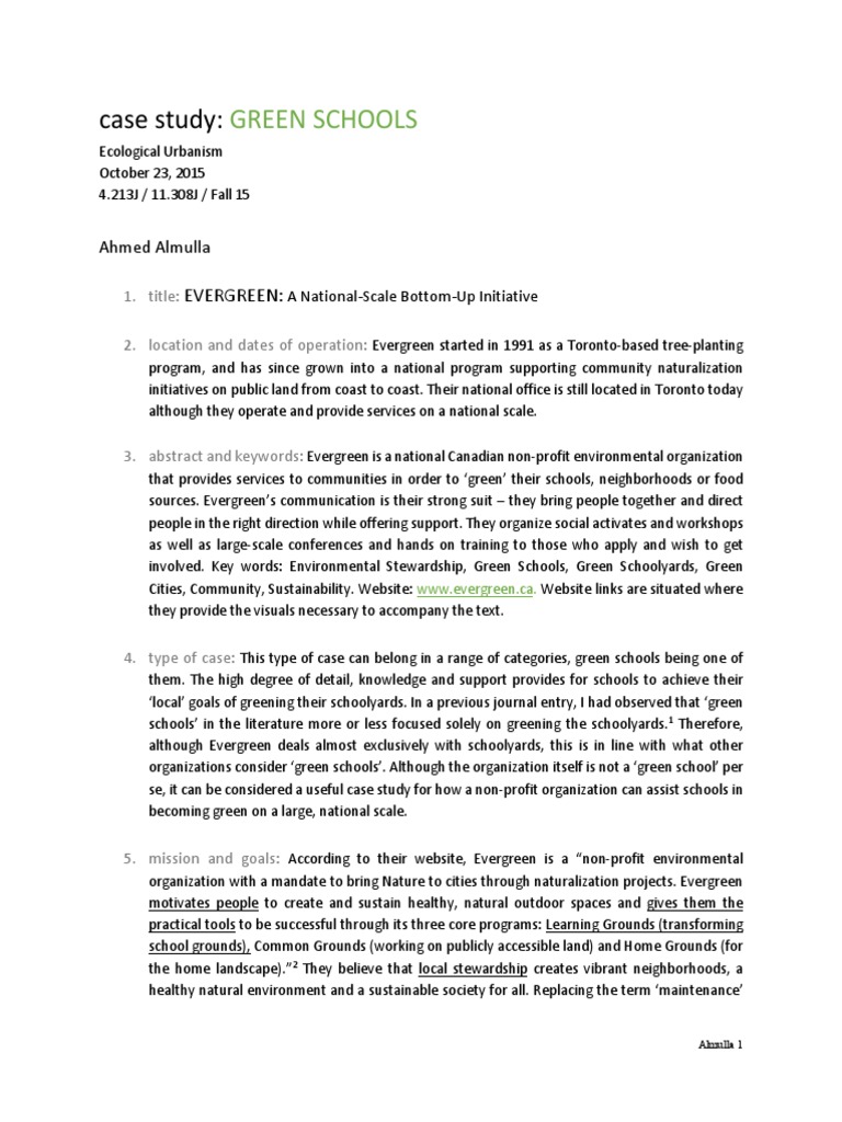 Case Study:: Green Schools | PDF | Swot Analysis | Community