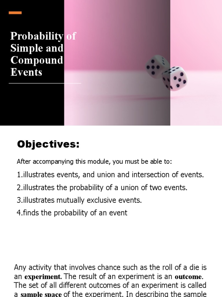 Probability of Simple and Compound Events | PDF | Set (Mathematics ...