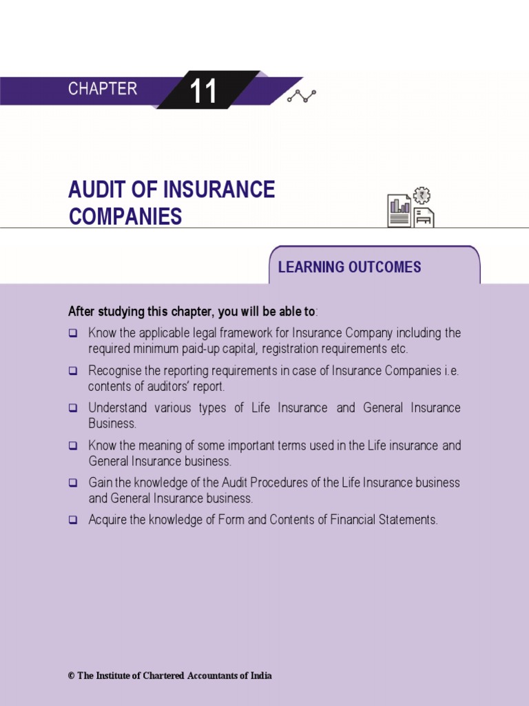 Chapter 11 Audit of Insurance Companies | PDF | Life Insurance | Insurance