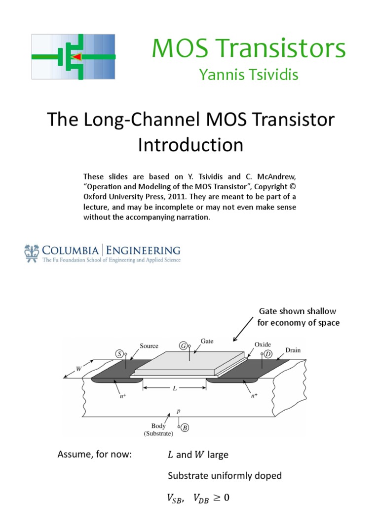 Lecture Slides The Long Channel MOS Transistor Introduction | PDF ...