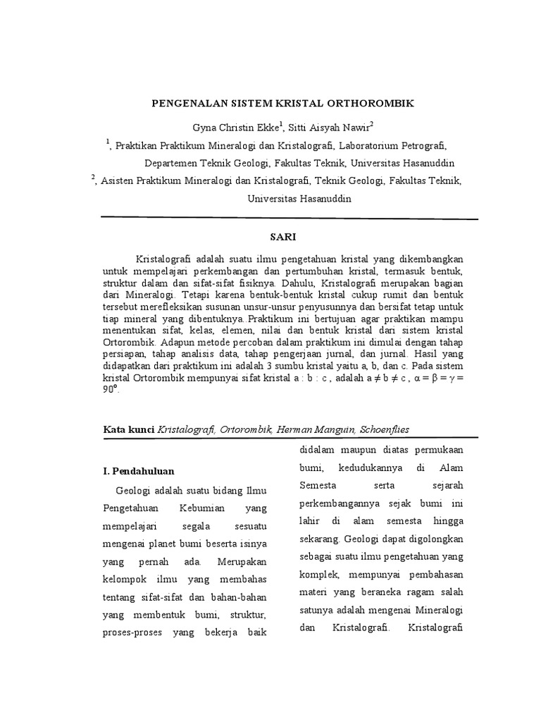 Pengenalan Sistem Kristal Ortorombik | PDF | Ilmu Sosial | Teknologi ...