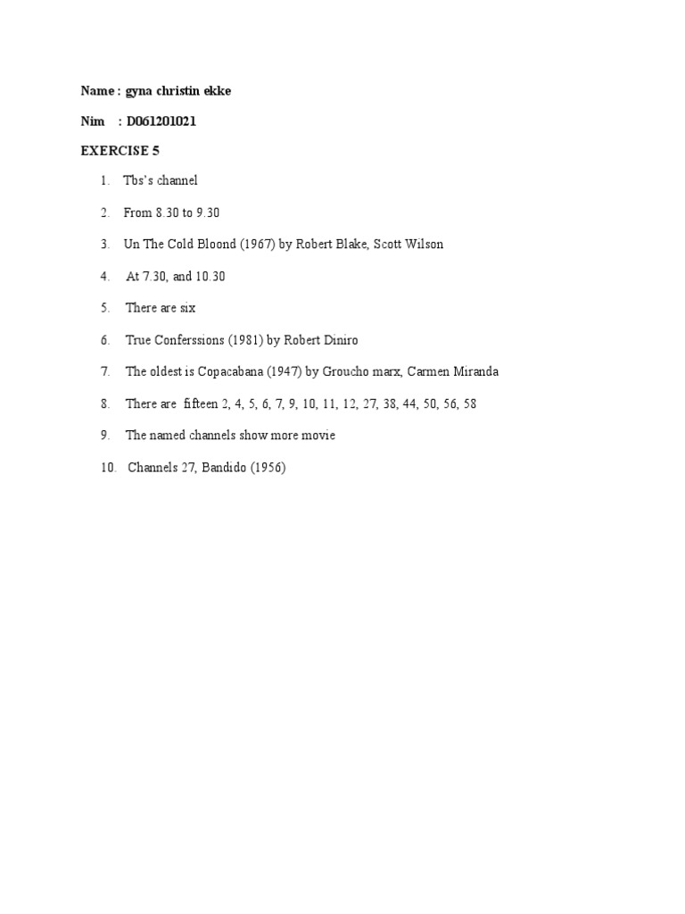 Gyna Christin Ekke D061201021 .Ex5 | PDF