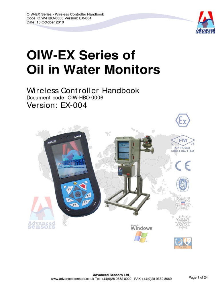 OIW-EX Series of Oil in Water Monitors: Wireless Controller Handbook ...