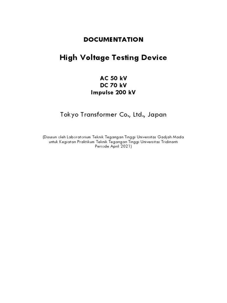 High Voltage Generation Device - Documentation | PDF | Rectifier | Voltage