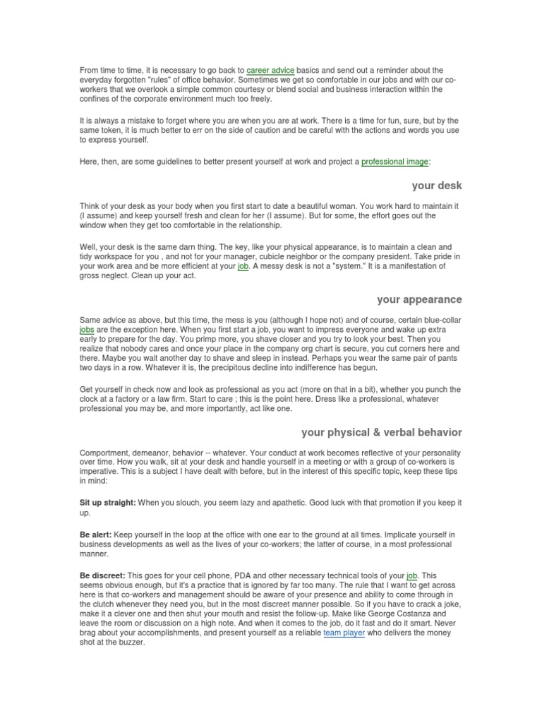 Master Office Etiquette | PDF