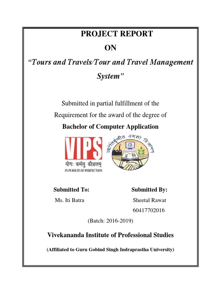 "Tours and Travels/Tour and Travel Management System": Project Report ...