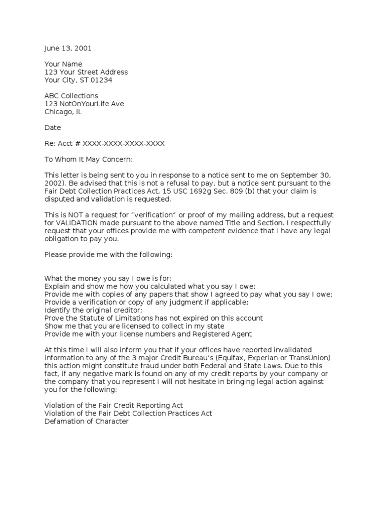 FDCPA Validation Request | PDF | Credit History | Social Institutions