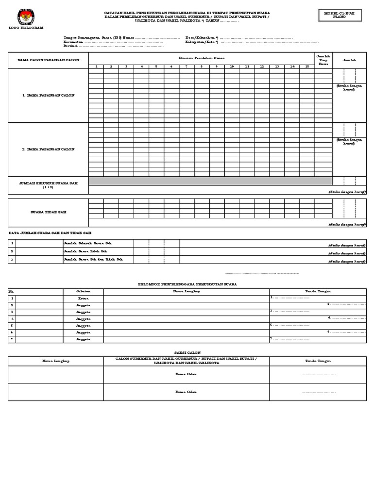 Form C1-KWK Plano | PDF