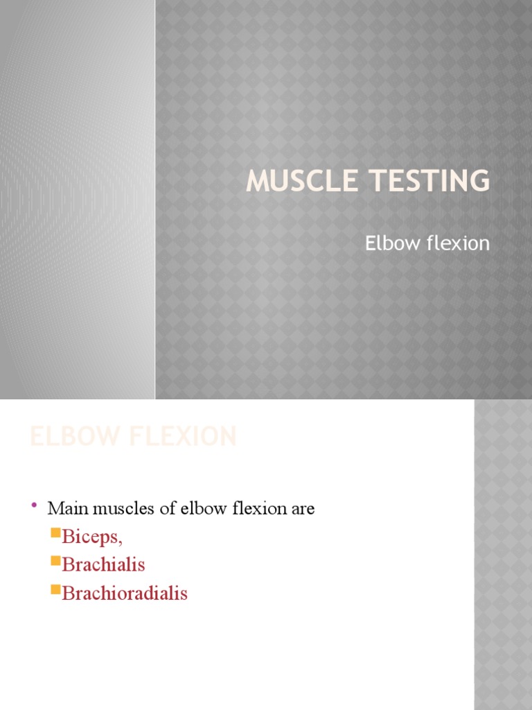 2 - MMT Elbow Flexor | PDF | Anatomical Terms Of Motion | Elbow