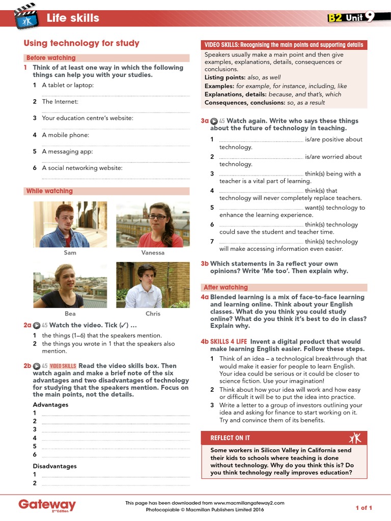 B2 UNIT 9 Life Skills Video Worksheet | PDF | Communication | Human Nature