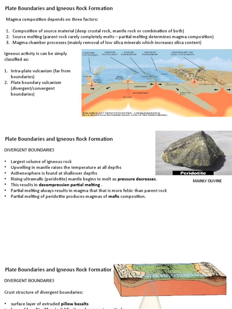 Plate Boundaries and Igneous Rock Formation | PDF | Magma | Igneous Rock