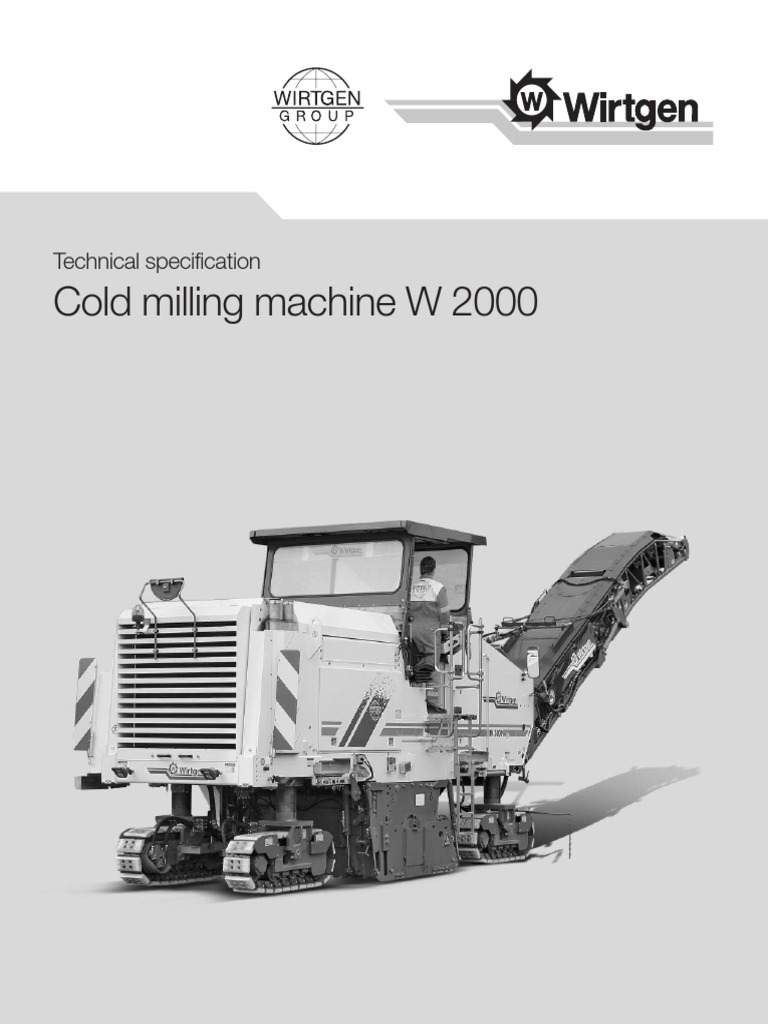 Wirtgen W 2000 Datasheet | PDF | Engines | Horsepower