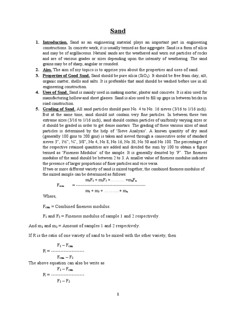 Sand | PDF | Sand | Building Materials