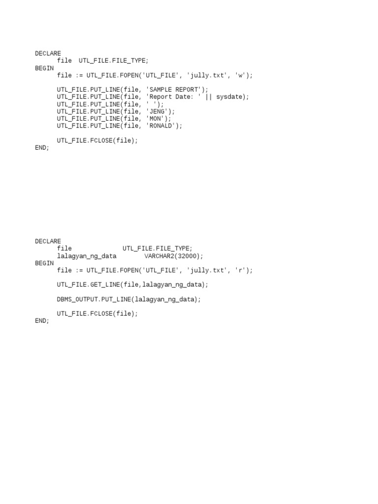 PLSQL 10g Utl - File | PDF