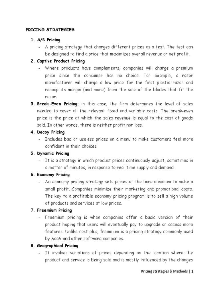 Effective Pricing Strategies Explained | PDF | Pricing | Prices