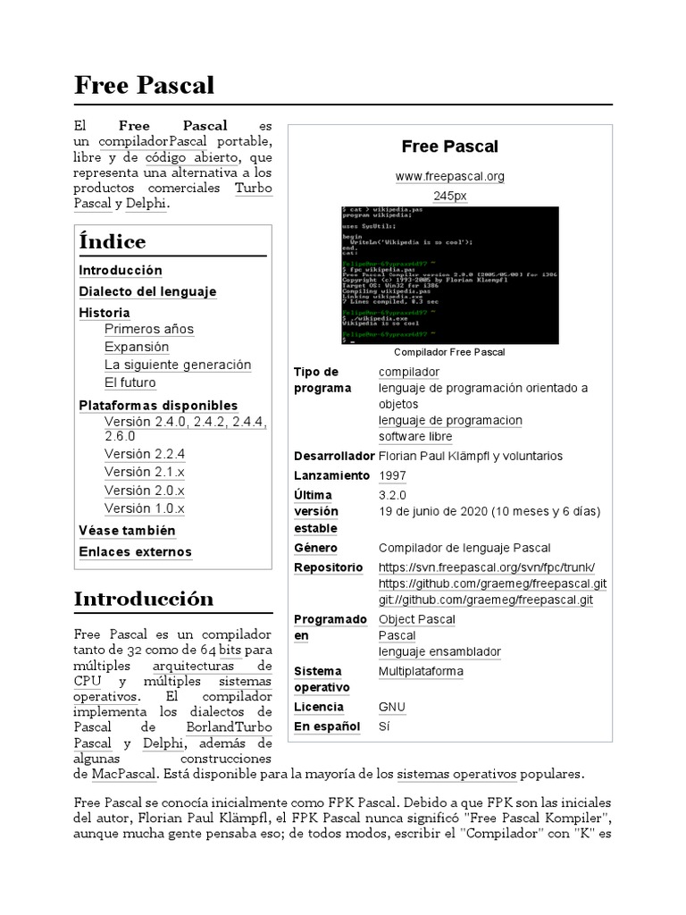 Introducción al Free Pascal | PDF | Familias de sistemas operativos ...