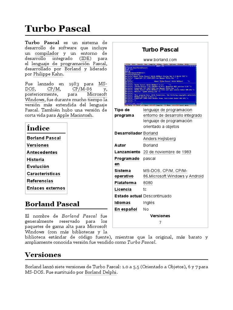 Introducción Al Turbo Pascal | PDF | Microcomputadoras | Software de la ...