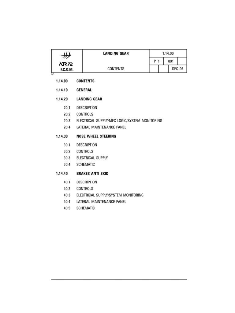 ATR 72 Landing Gear Overview | PDF | Landing Gear | Vehicle Technology